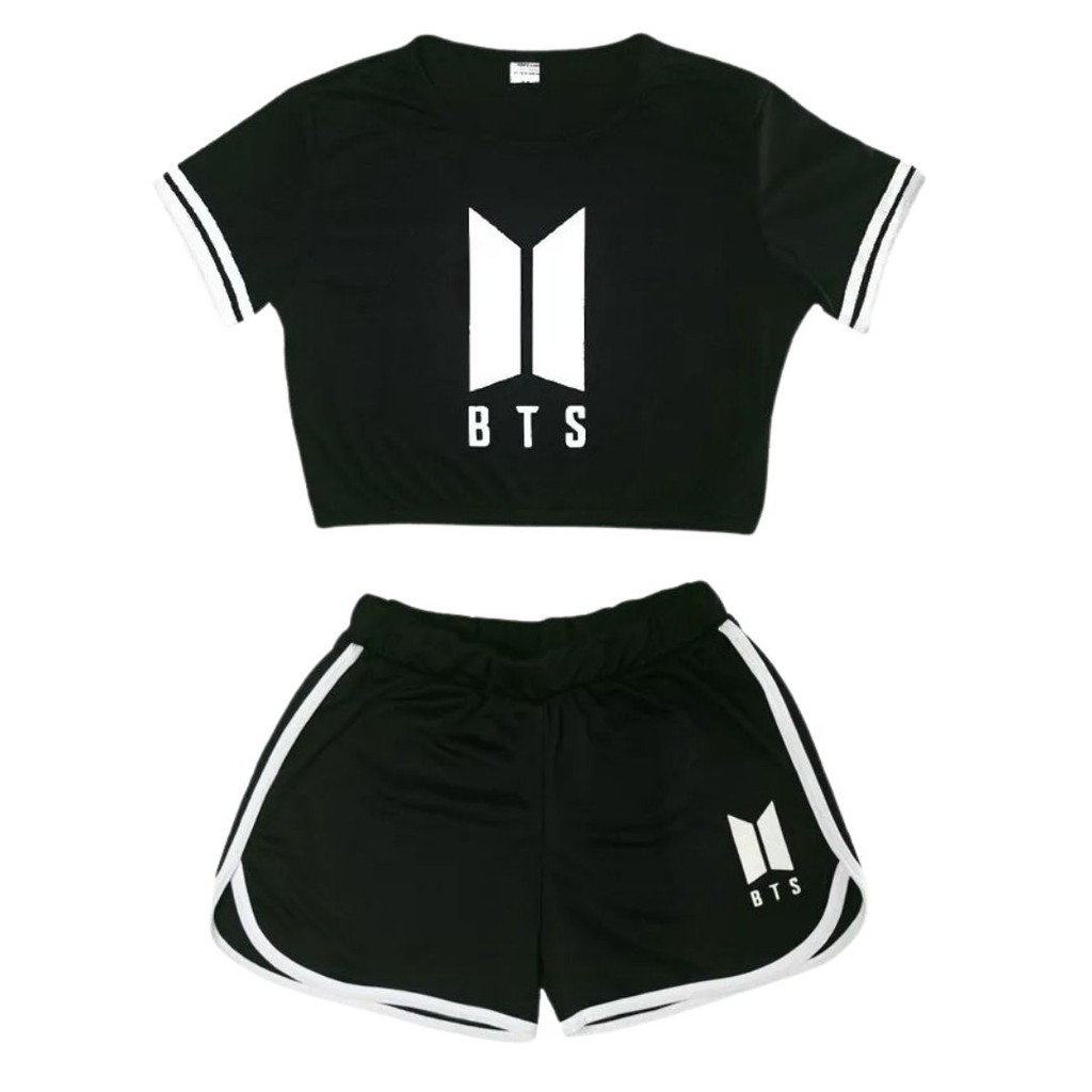 Conjunto Banda BTS Juvenil Infantil Cropped + Short Envio Imediato ...