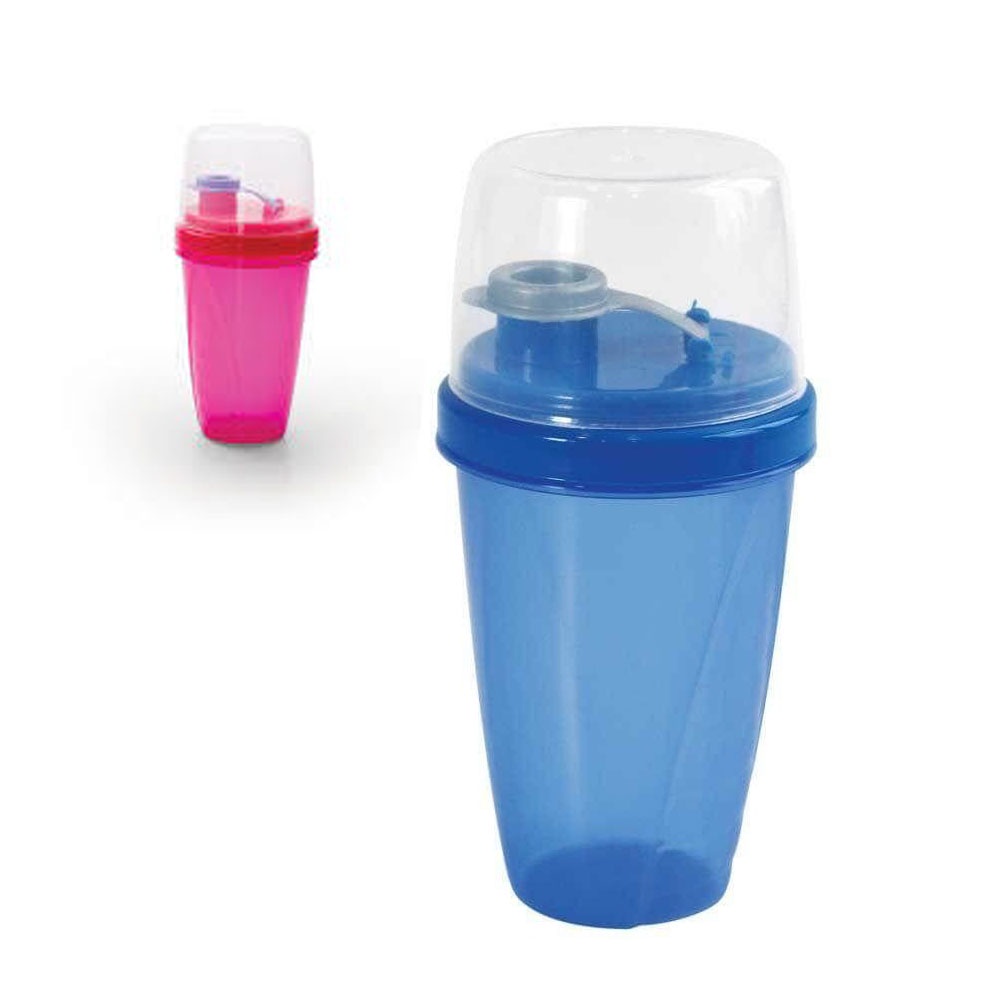 Mini Shakeira de Plástico 350 ml com Fechamento Rosca e Sobretampa ...