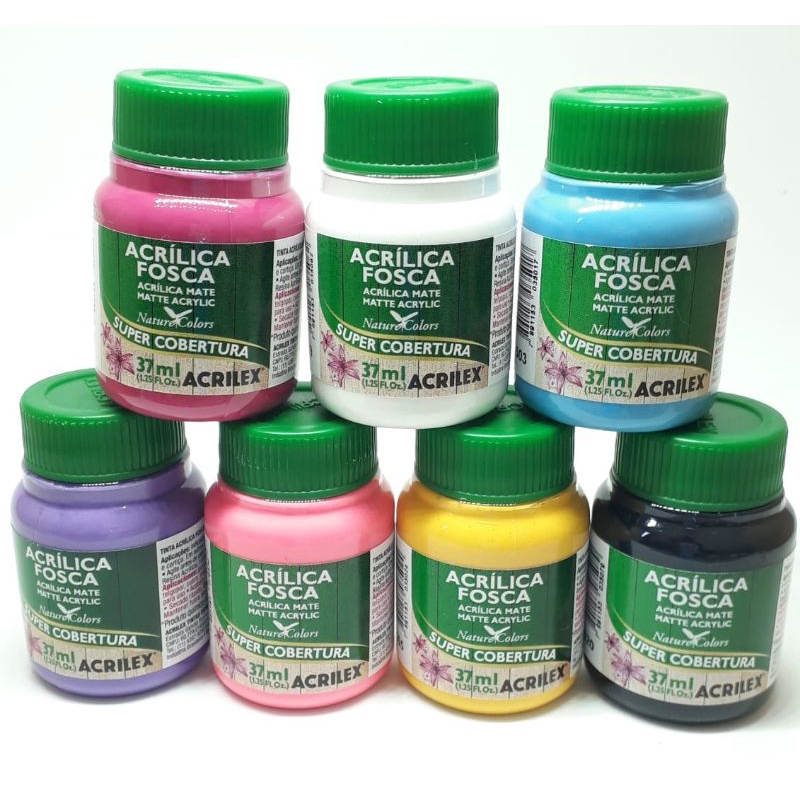 12 Tinta Acrilica Fosca Acrilex 37 ML | Shopee Brasil