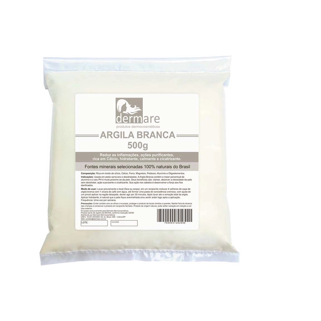 Argila Branca 500g - Dermare | Shopee Brasil