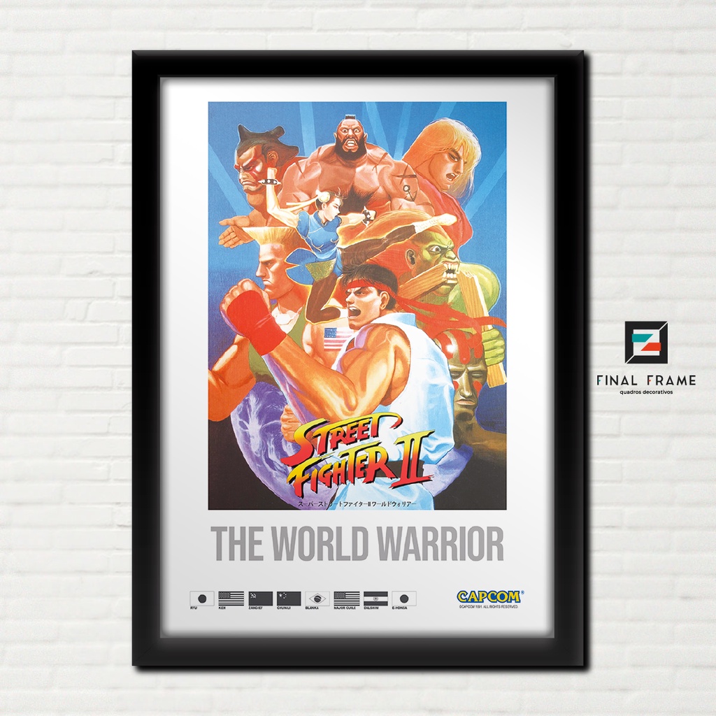 Quadro Street Fighter 2 World Warrior Pôster Retro Arcade Capcom Tam ...