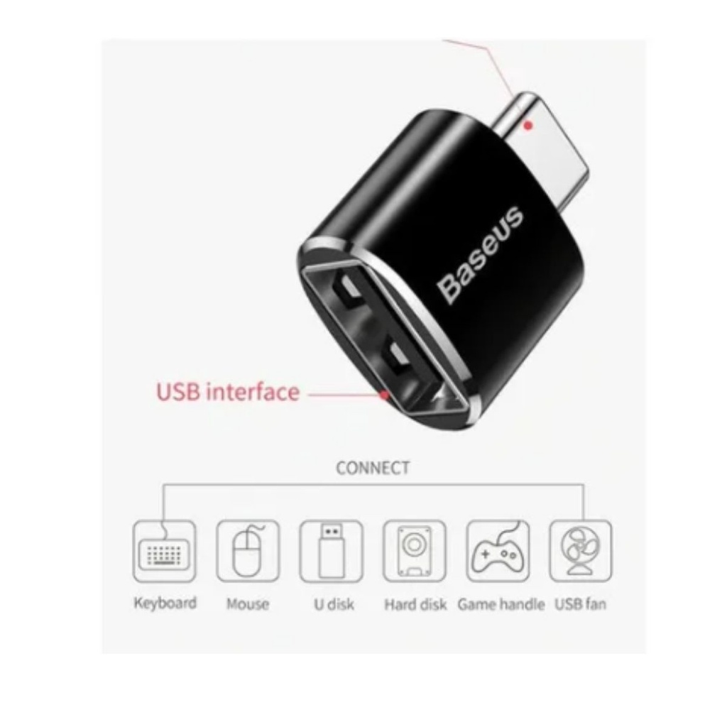 ADAPTADOR BASEUS CATOTG-01 USB / TYPE-C PRETO | Shopee Brasil