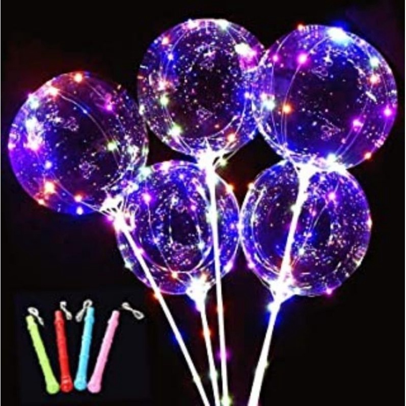Balão Bubble 18 polegadas Festa com Led Rgb, vareta e cabo | Shopee Brasil