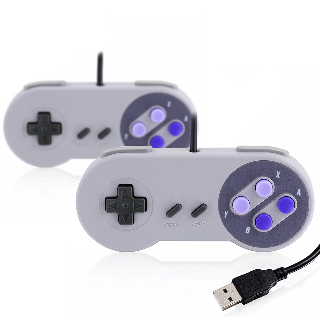 Kit 2 Joystick Controle USB Super Nintendo SNES para PC Mac Linux ...