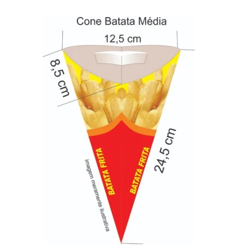 Cone Batata Frita Tamanho Médio - 100 Un. | Shopee Brasil