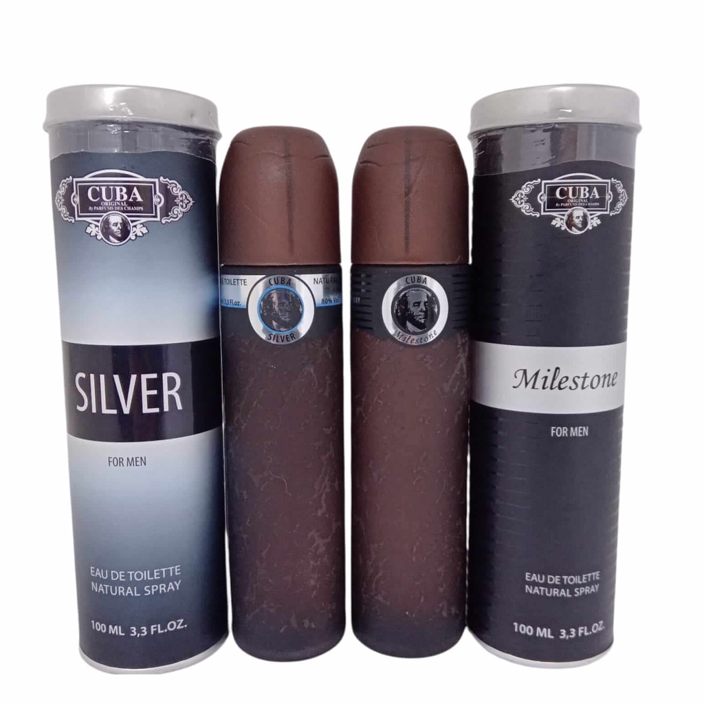 Perfume Cuba Silver Masculino Importado + Cuba Milestone Importado 100 ...