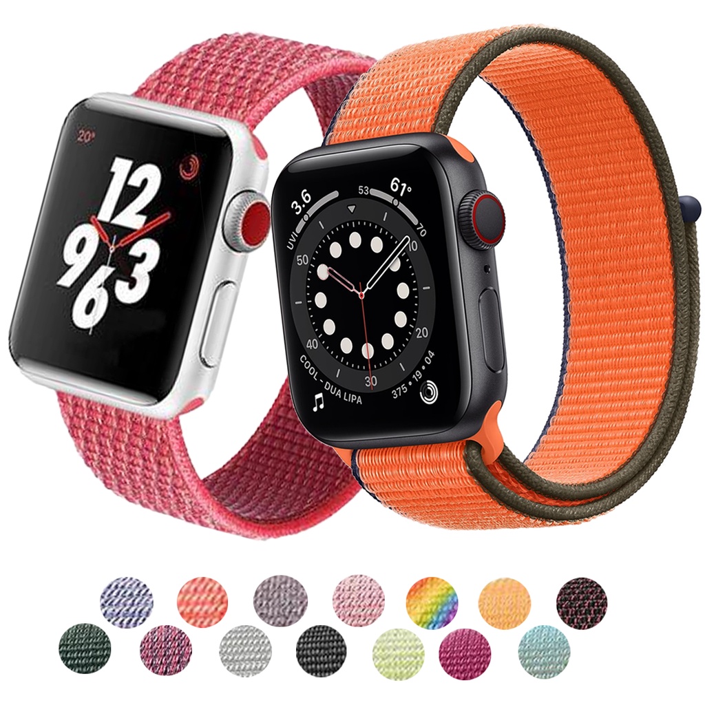 Pulseira Relogio Inteligente Smartwatch Nylon 38/40mm Tecido Cores ...