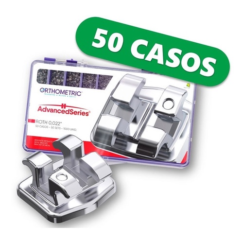 Kit 50 Casos Braquete Metálico Advanced Series Orthometric | Shopee Brasil