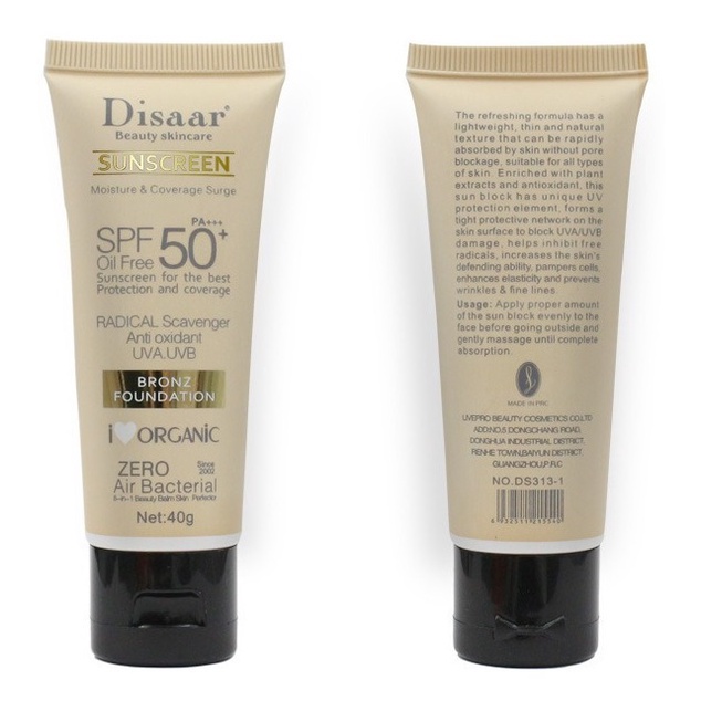 Protetor Solar Disaar Organico Com Cor Oil Free Fator 50 | Shopee Brasil