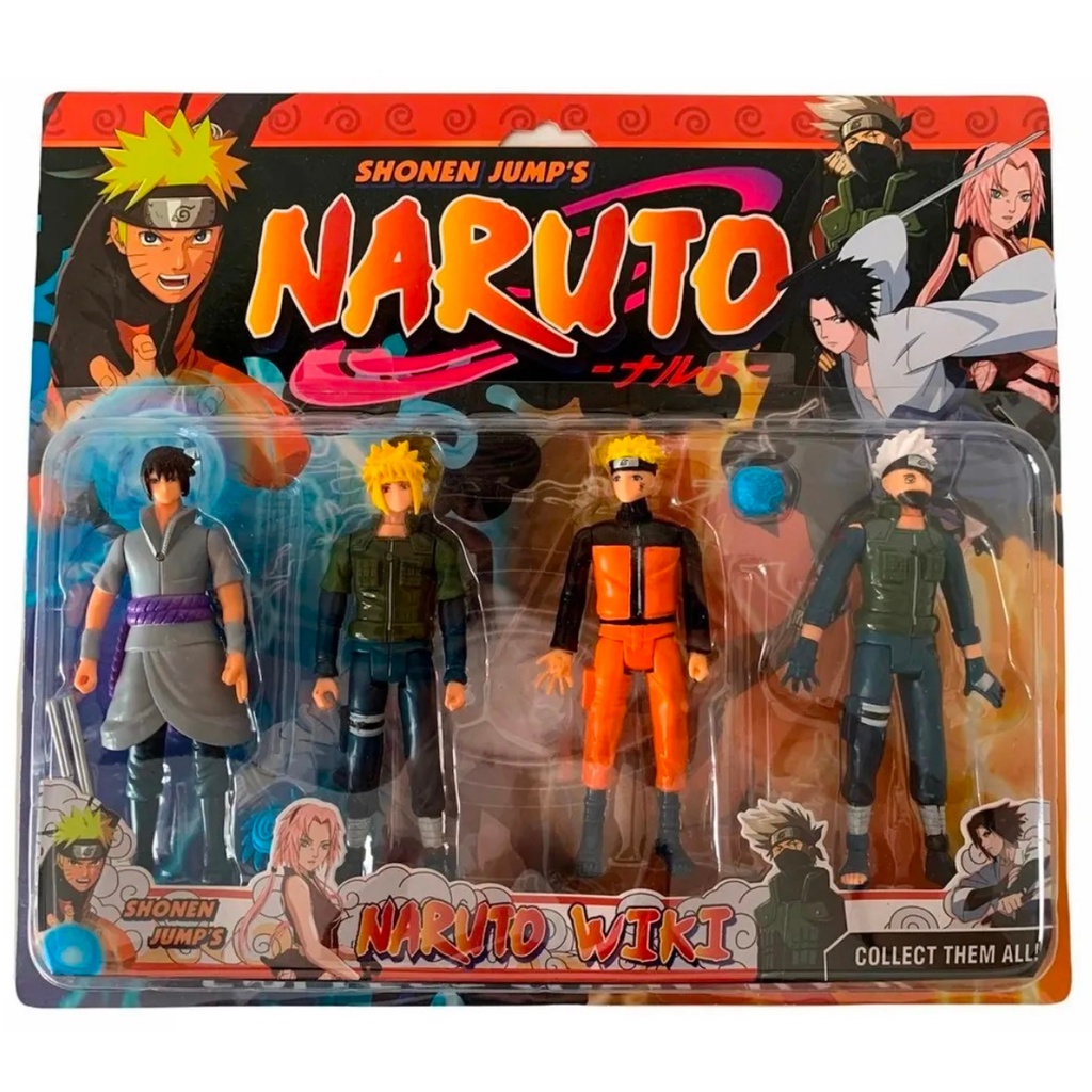 Cartela Naruto Kit Com 4 Bonecos Articulados Brinquedo | Shopee Brasil