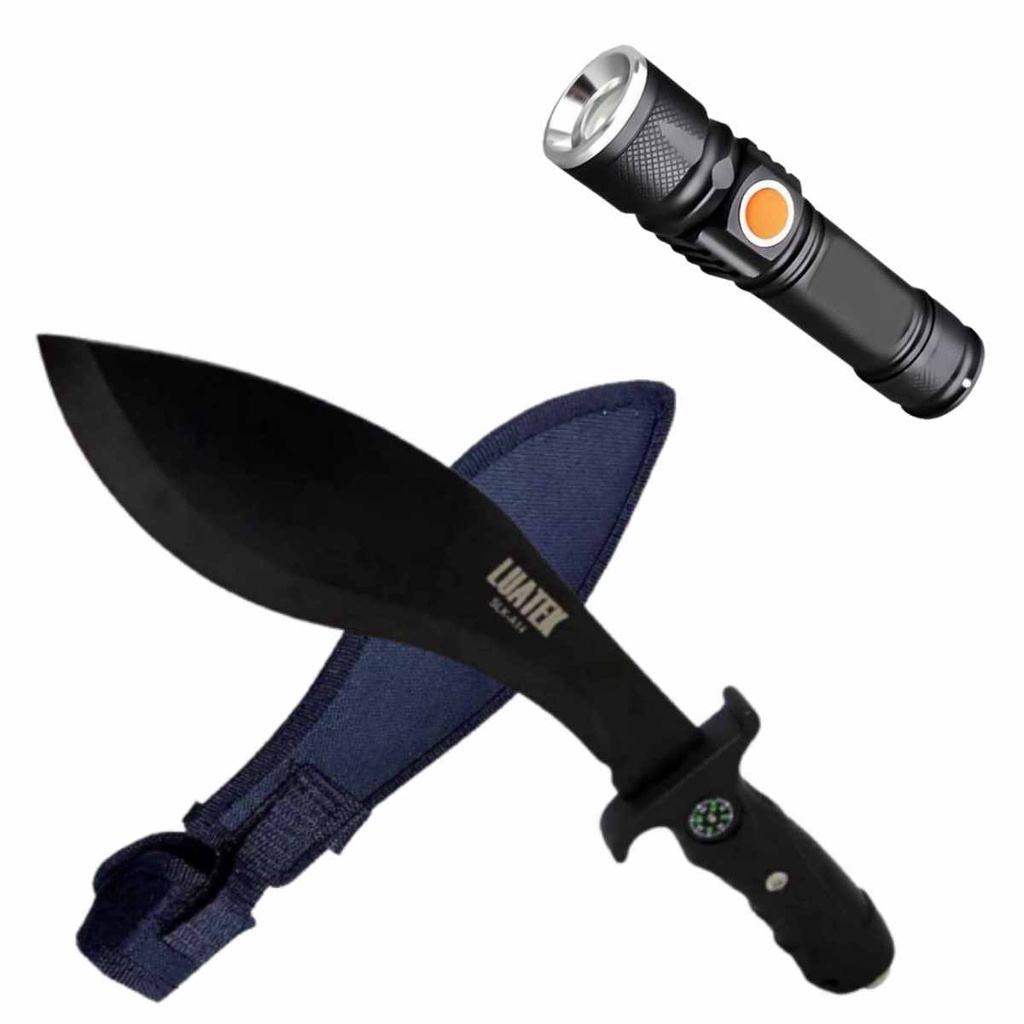 Kit Faca Militar Tática + Lanterna Militar Zoom Potente USB | Shopee Brasil