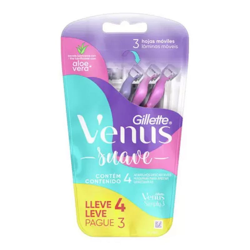 Aparelho de Depilar Gillette Venus Suave 4 Unidades | Shopee Brasil
