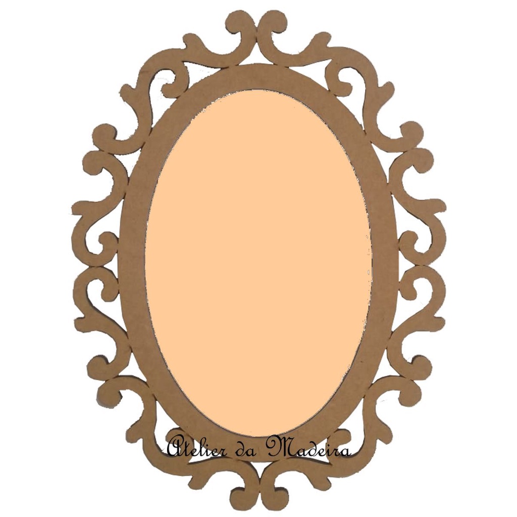 Moldura Oval Arabesco 22x31cm com Fundo 15x22cm | Shopee Brasil