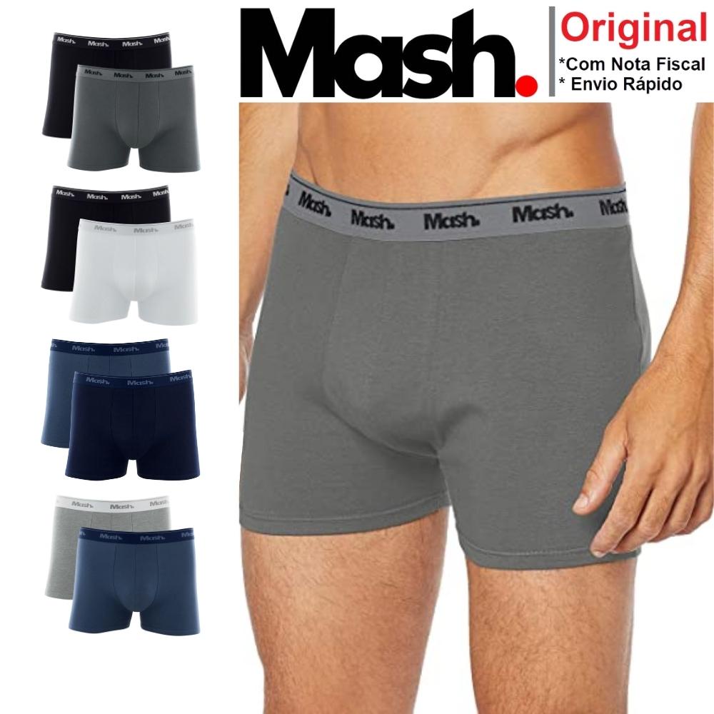 Kit com 2 Cuecas Mash Plus Size Boxer box Modelo Tradicional em Algodao ...