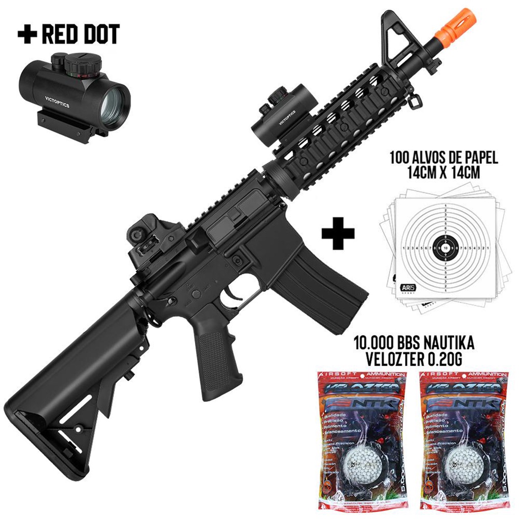 Rifle Airsoft Cyma M4 CQB RIS CM506 6mm+Bbs Nautika Velozter | Shopee ...