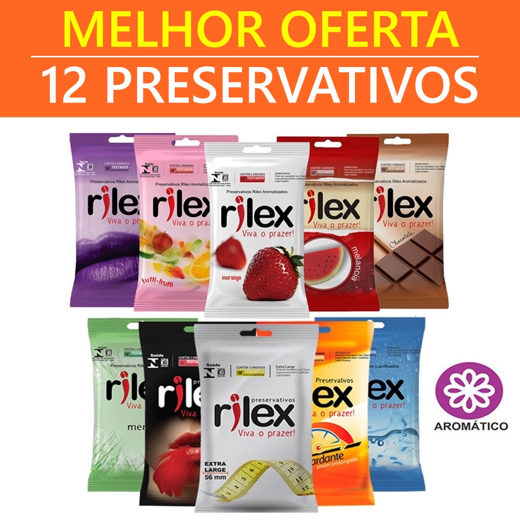 Kit 12 Preservativo Masculino Rilex Camisinha Sex Shop Shopee Brasil