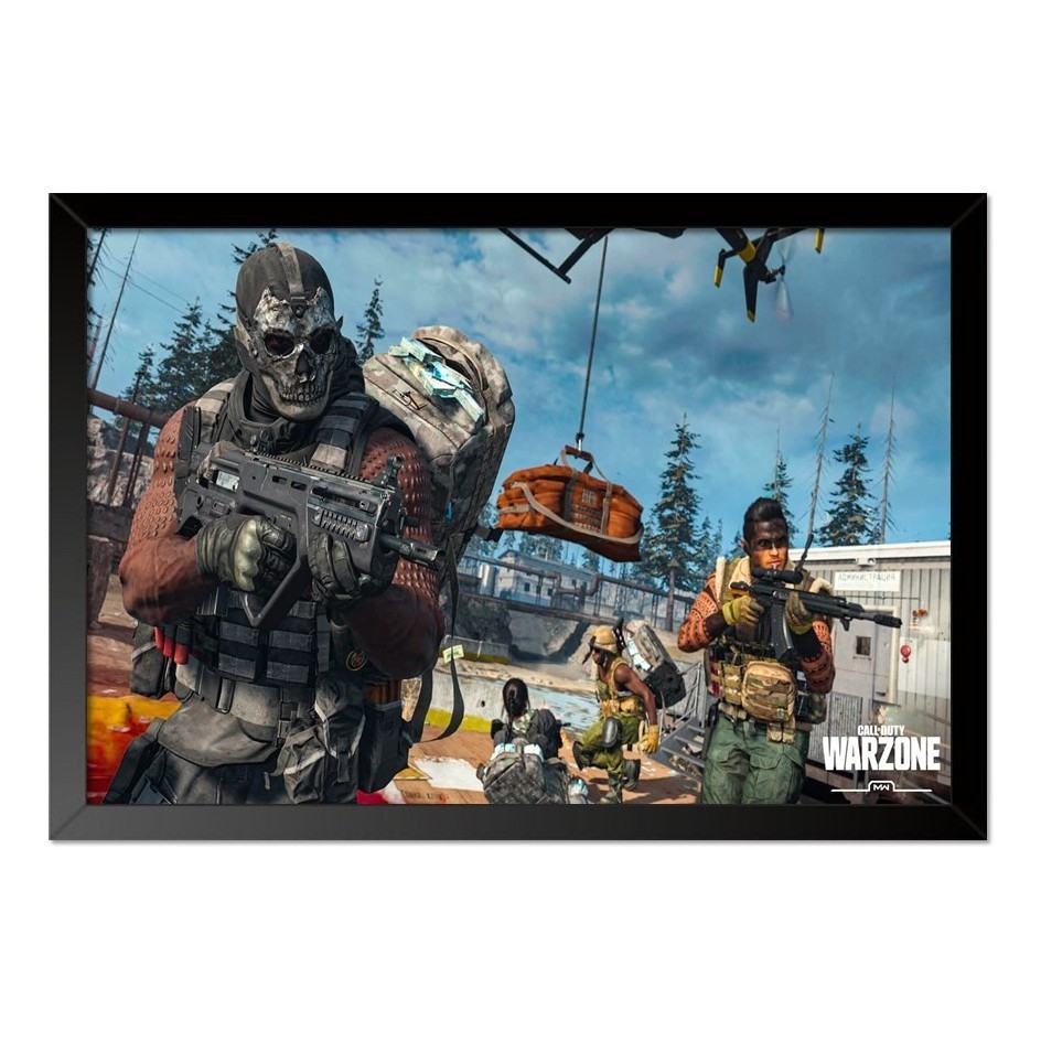 Quadro Poster Call Of Duty Warzone 33x23cm Moldura E Vidro | Shopee Brasil