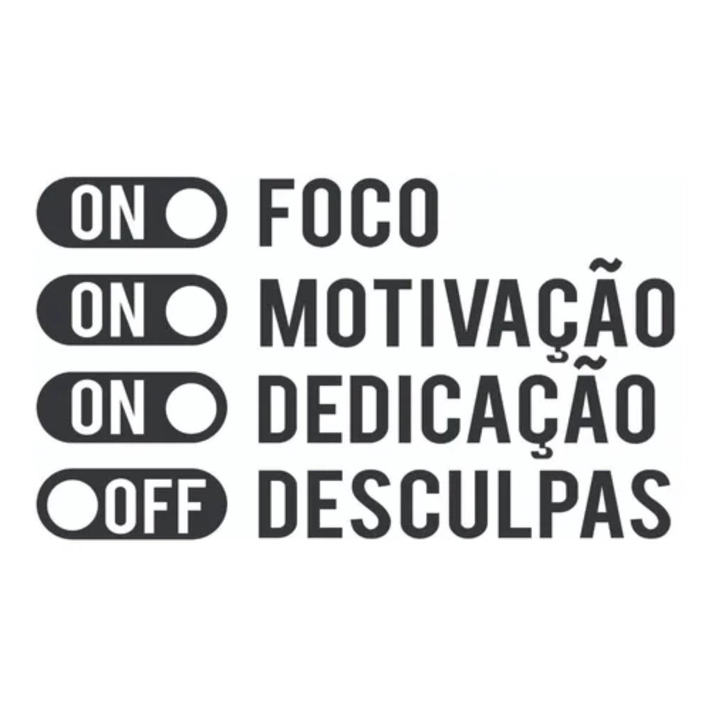 Adesivo Decorativo De Parede Frases On Off Foco Motivação | Shopee Brasil