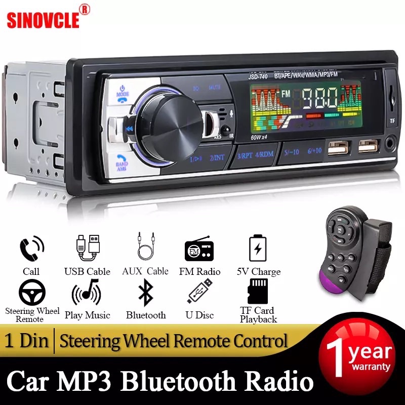 Aparelho De Som Carro Bluetooth com Controle no Volante, Rádio Automotivo Bluetooth com Controle ...