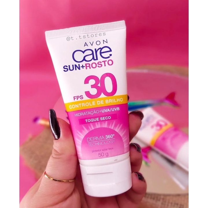 Protetor Solar Toque Seco ROSTO FPS 30 Care Sun+ Avon - 50g | Shopee Brasil