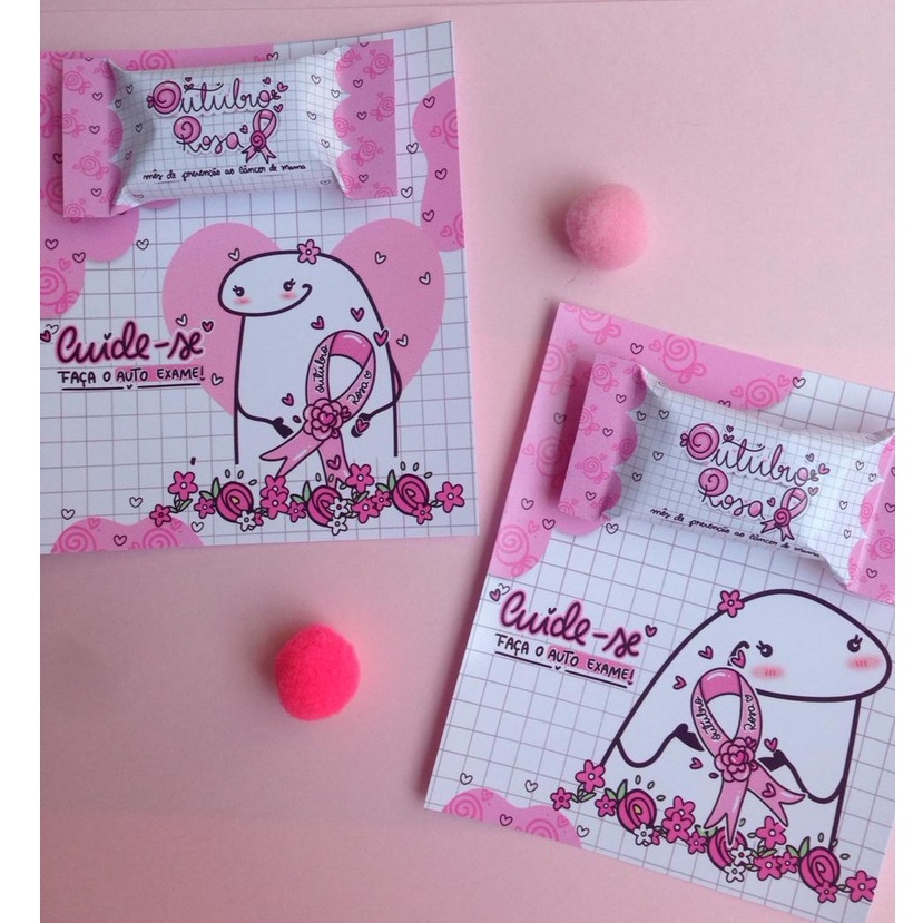 10 card com bala personalizada mimo outubro rosa flork | Shopee Brasil