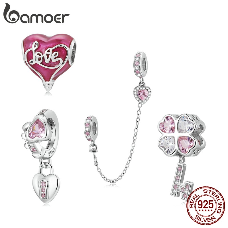 Bamoer Beads 925 Sterling Silver Valentine's Day Series Charme Estilo 4 Acessórios De Moda Fit ...