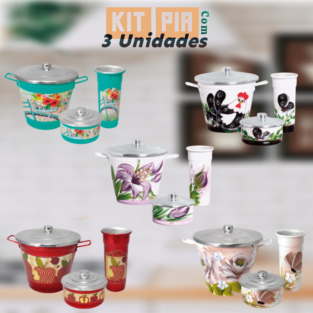 Kit Pia Decorado Cozinha Detergente Sabão Lixeira Alumínio | Shopee Brasil