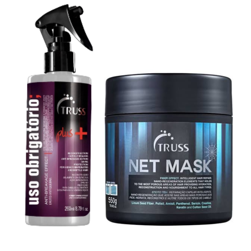Kit Truss Net Mask 550 Gramas + Uso Obrigatório Plus 260ml | Shopee Brasil