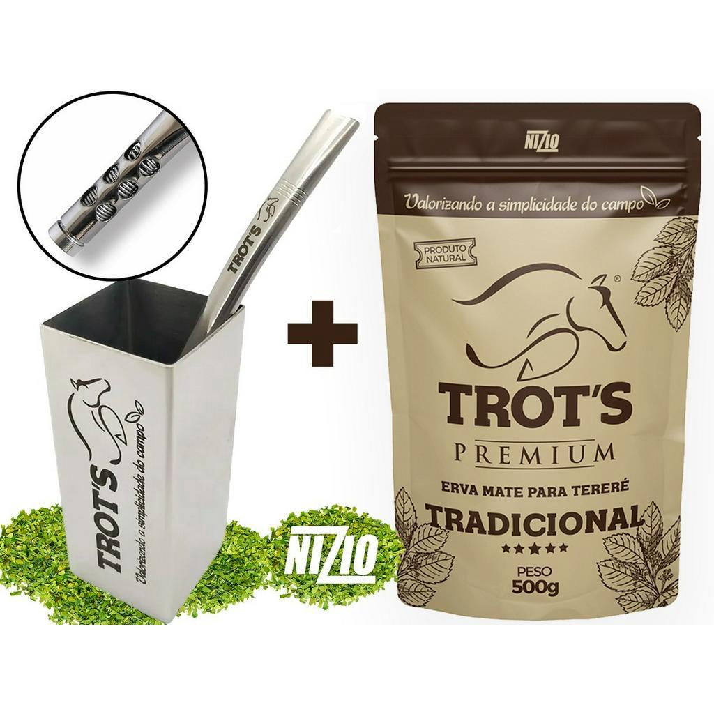 Kit Terere Trots Inox Copo Quadrado Bomba Mola Interna Erva | Shopee Brasil