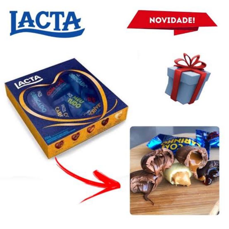 caixa chocolate presente páscoa lacta bombons recheados chocolate ao ...