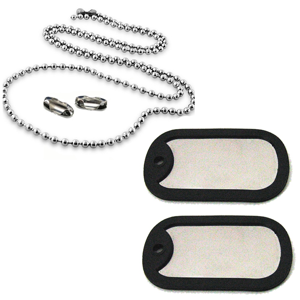 Kit Dog Tag Placa Lisa + Placa Lisa + CB Inox 90cm x 2,2mm | Shopee Brasil