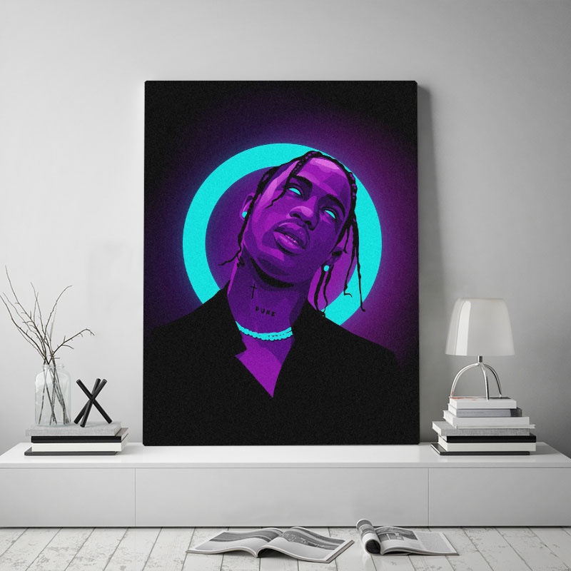 Quadro decorativo placa Travis Scott Neon Poster | Shopee Brasil