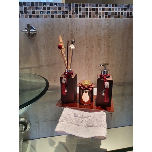 Kit Lavabo | Banheiro com Sabonete Líquido ou Álcool Gel | Shopee Brasil