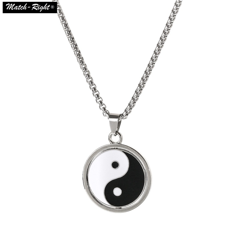 Tai Chi Yin Yang Pingentes Colares De Aço Inoxidável Dos Homens Colar ...