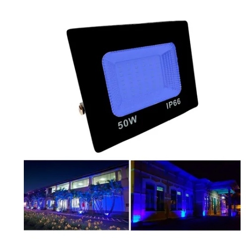 Refletor Led Azul 10w, 20w, 30w, 50w, 100w, Bivolt Prova Dágua | Shopee ...