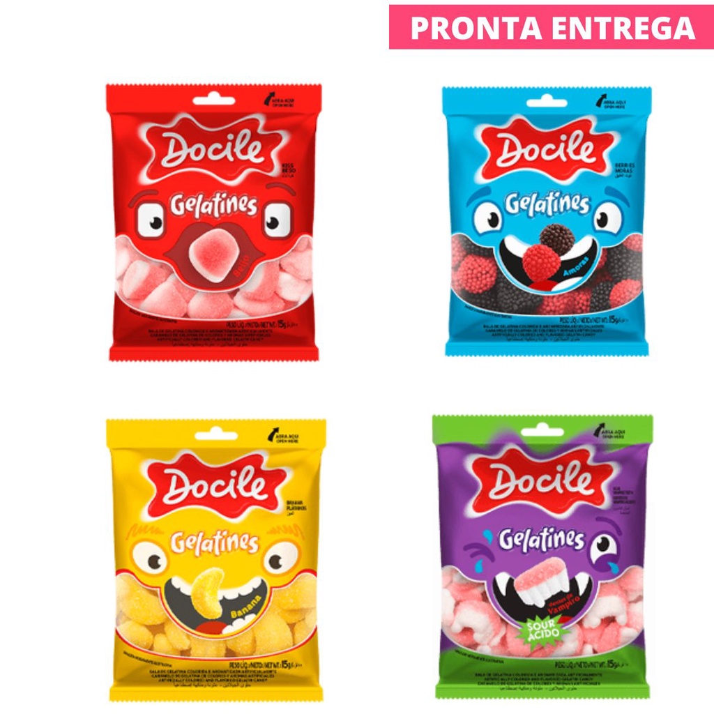 Balas De Gelatina Mini Docile pacote de 15g (Sabores Diversos) | Shopee ...
