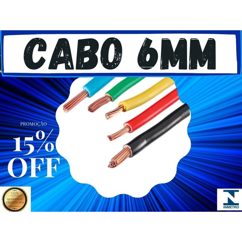 Fio Cabo Flexível 6mm de qualidade | Shopee Brasil