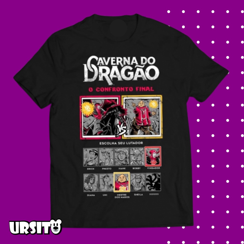 Camisa Geek CAVERNA DO DRAGÃO - O CONFRONTO | Shopee Brasil