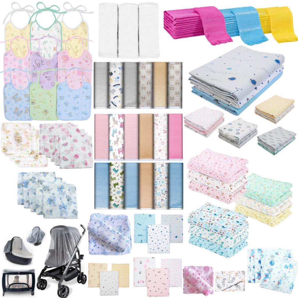 Kit Completo Enxoval Bebê 36 Peças Barato Maternidade 15 Fraldas De ...