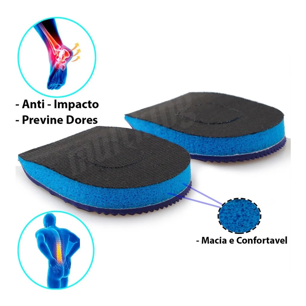 Calcanheira Gel Espuma Ortopédica Esporão Calcâneo Palmilha Anatômica ...