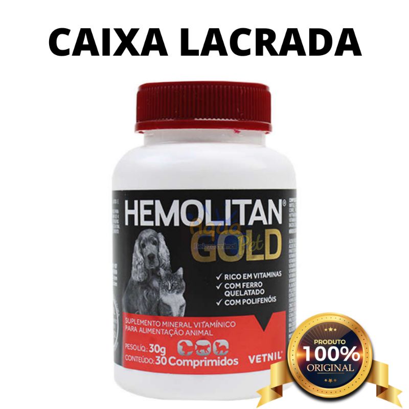 Suplemento Vitamínico Hemolitan Gold 30 Comprimidos | Shopee Brasil
