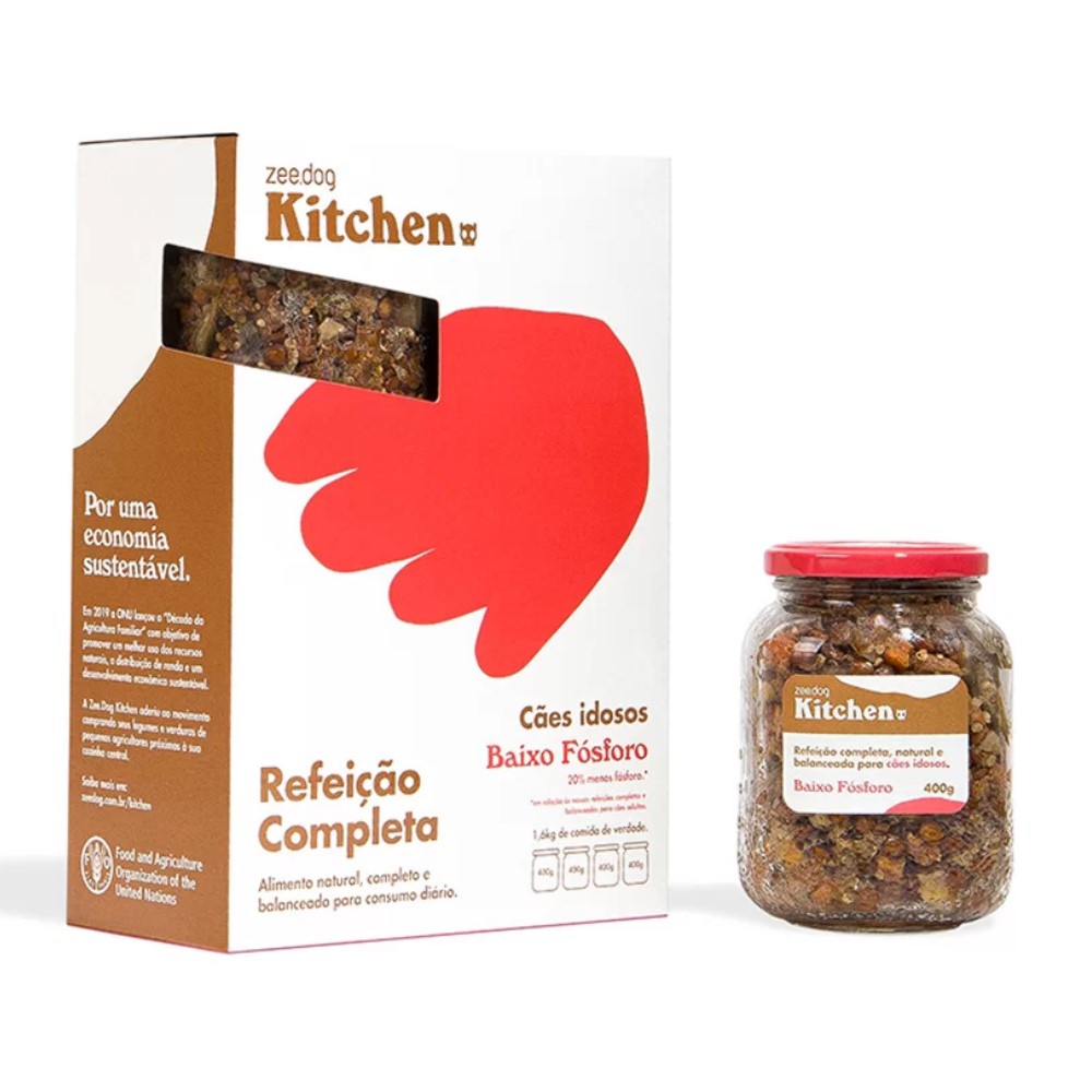 Refeição Natural Zee Dog Kitchen Baixo Fósforo para Cães Idosos 1,6kg ...