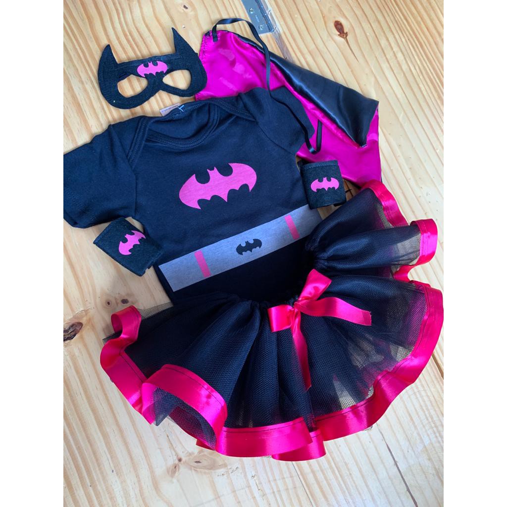 Conjunto Batgirl Bebê Body Batman Menina Mesversário Fantasia Festa ...