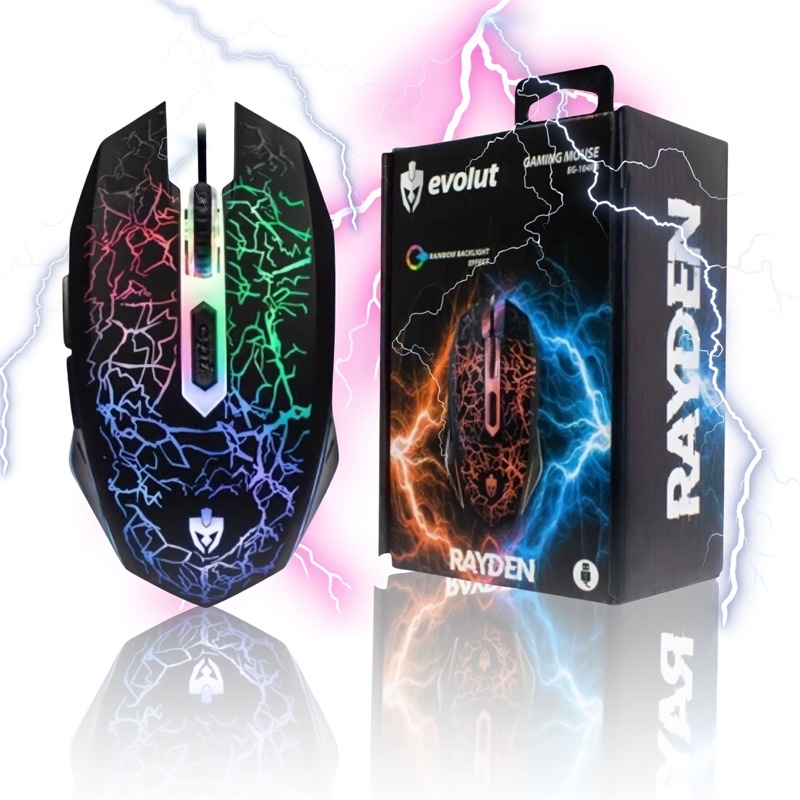 Mouse Gamer Rayden com Led RGB rainbow Evolut Eg 204 compatível com Pc ...