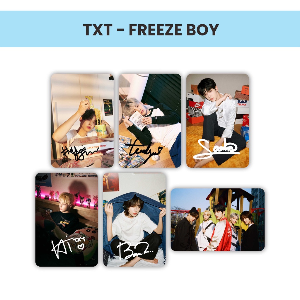 Cartões Foto @ @ Gráficas Kpop TXT CHAPTER FREEZE (Td Full Member) | Shopee Brasil