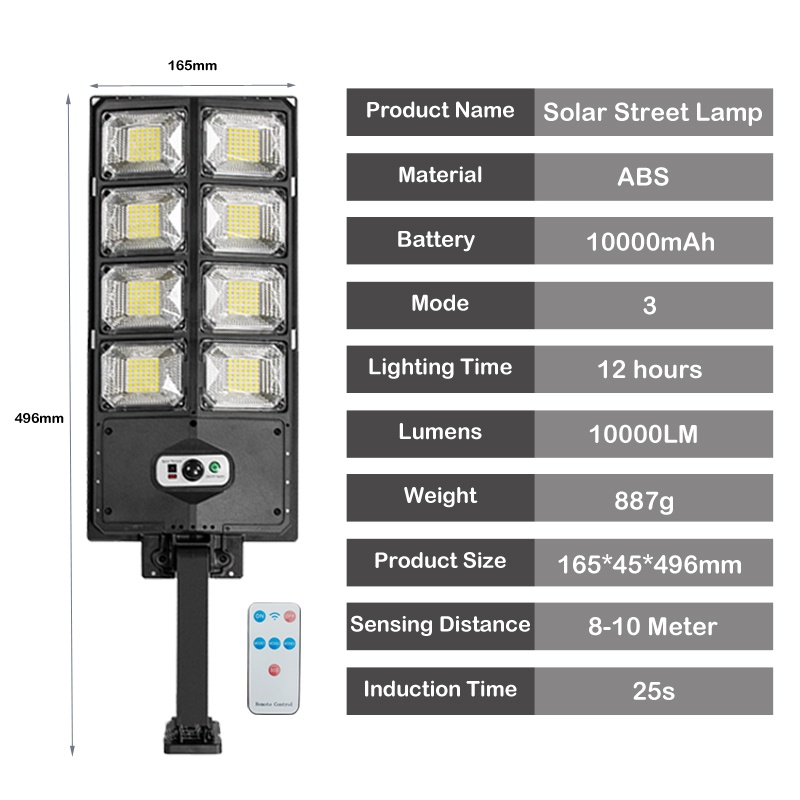 15000 Lumens 8000W 504LED Luz Solar Led Lâmpada Para Exterior De 3 Modos Sensor De Movimento À ...