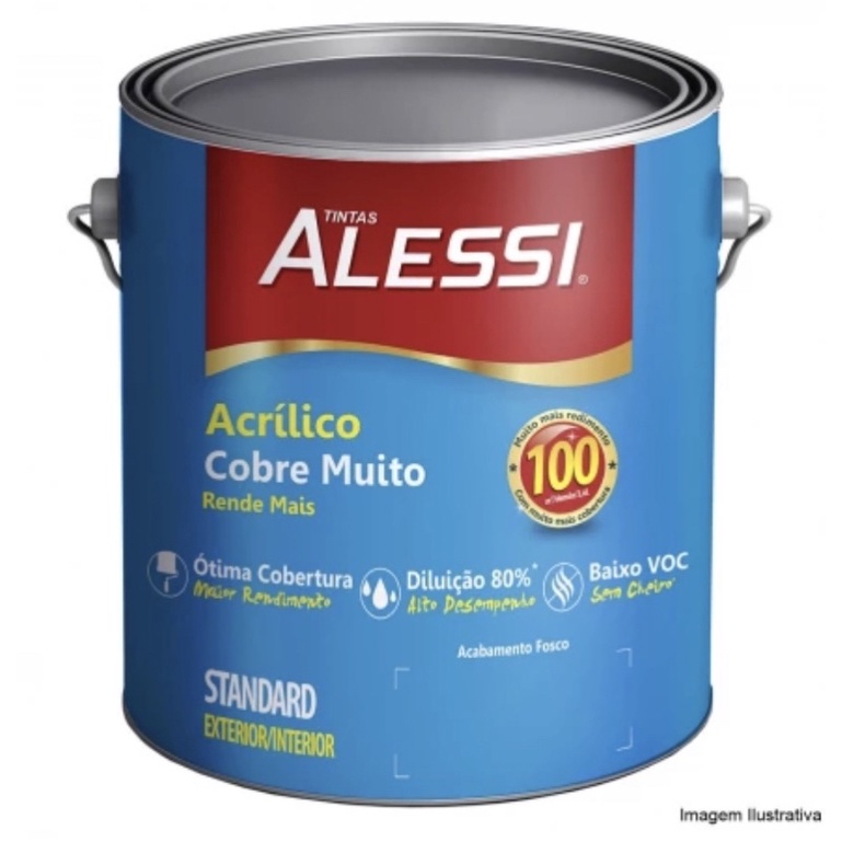 Tinta rende mais cobre muito Standard Alessi 3,6L cores | Shopee Brasil