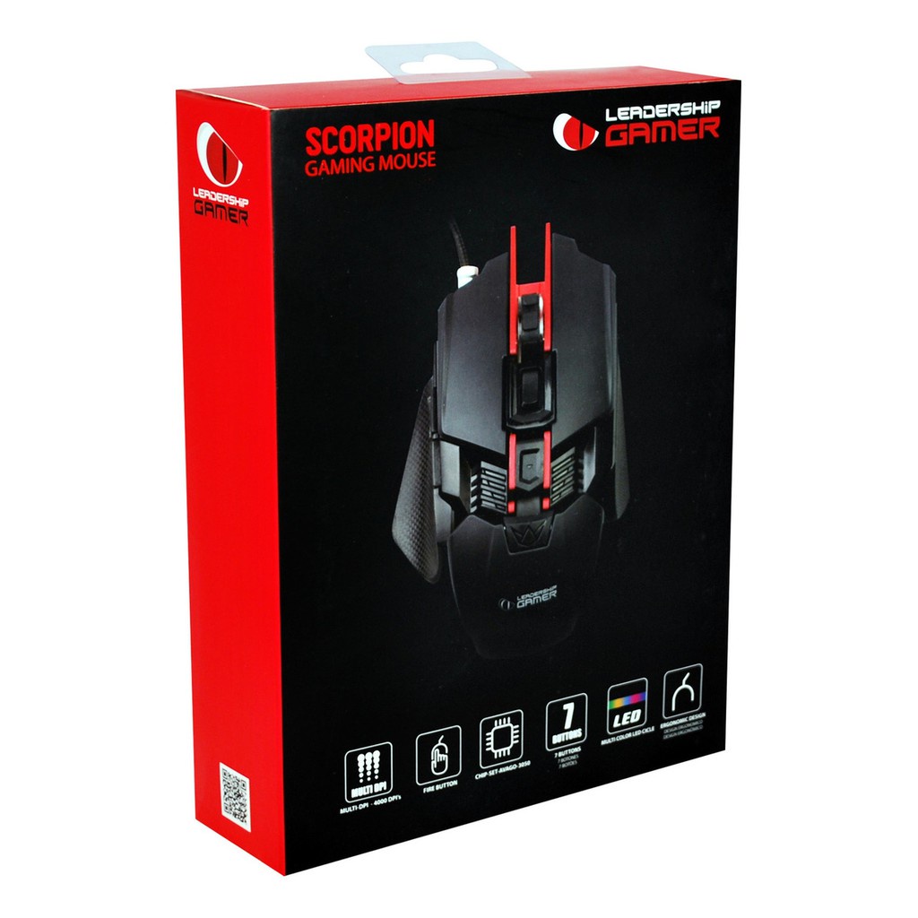 Mouse Gamer Com Fio Usb Led Leadership Scorpion | Shopee Brasil
