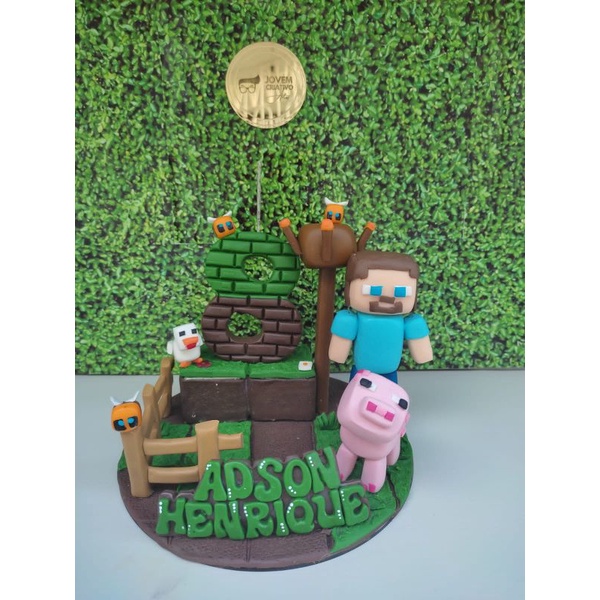 topo de bolo Biscuit no tema Minecraft | Shopee Brasil