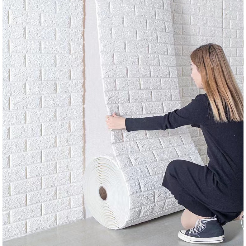 Um Rolo De 5m De Largura 70cm Padrão De Tijolo Papel De Parede 3d